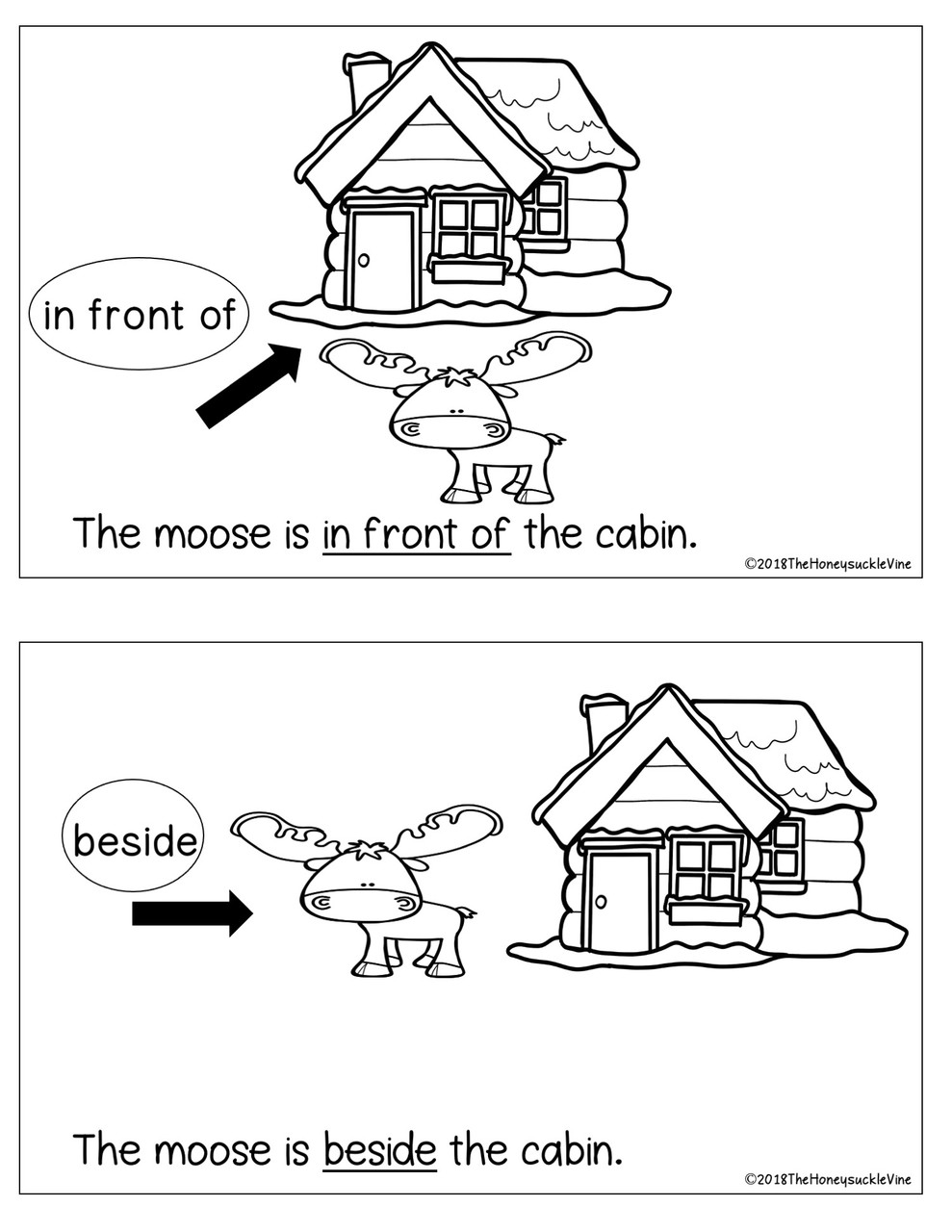 Interactive Book with Positional Words