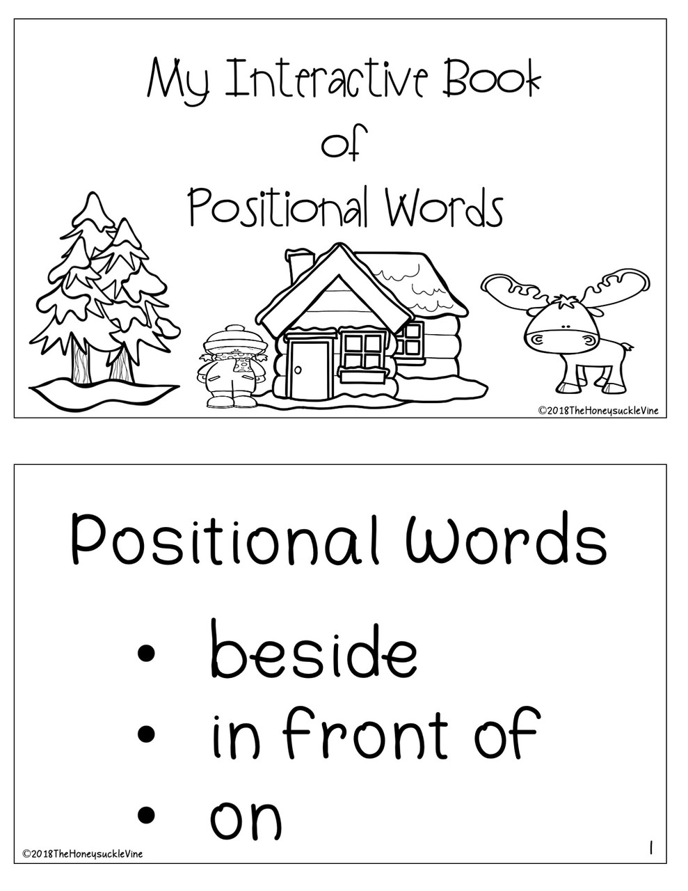 Interactive Book with Positional Words