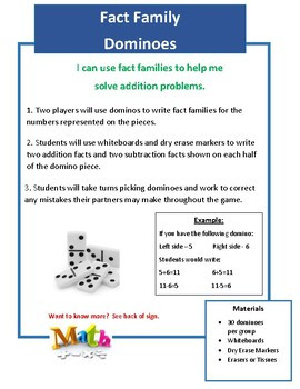 Fact Family Dominos - Amped Up Learning