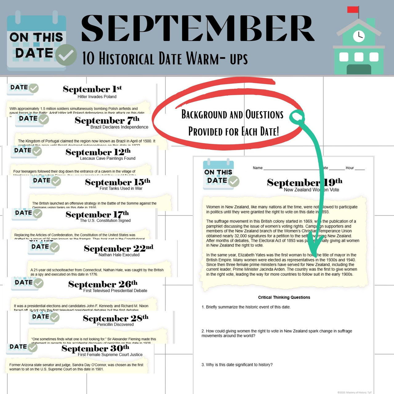 On this Date: September Warm-Ups - Amped Up Learning