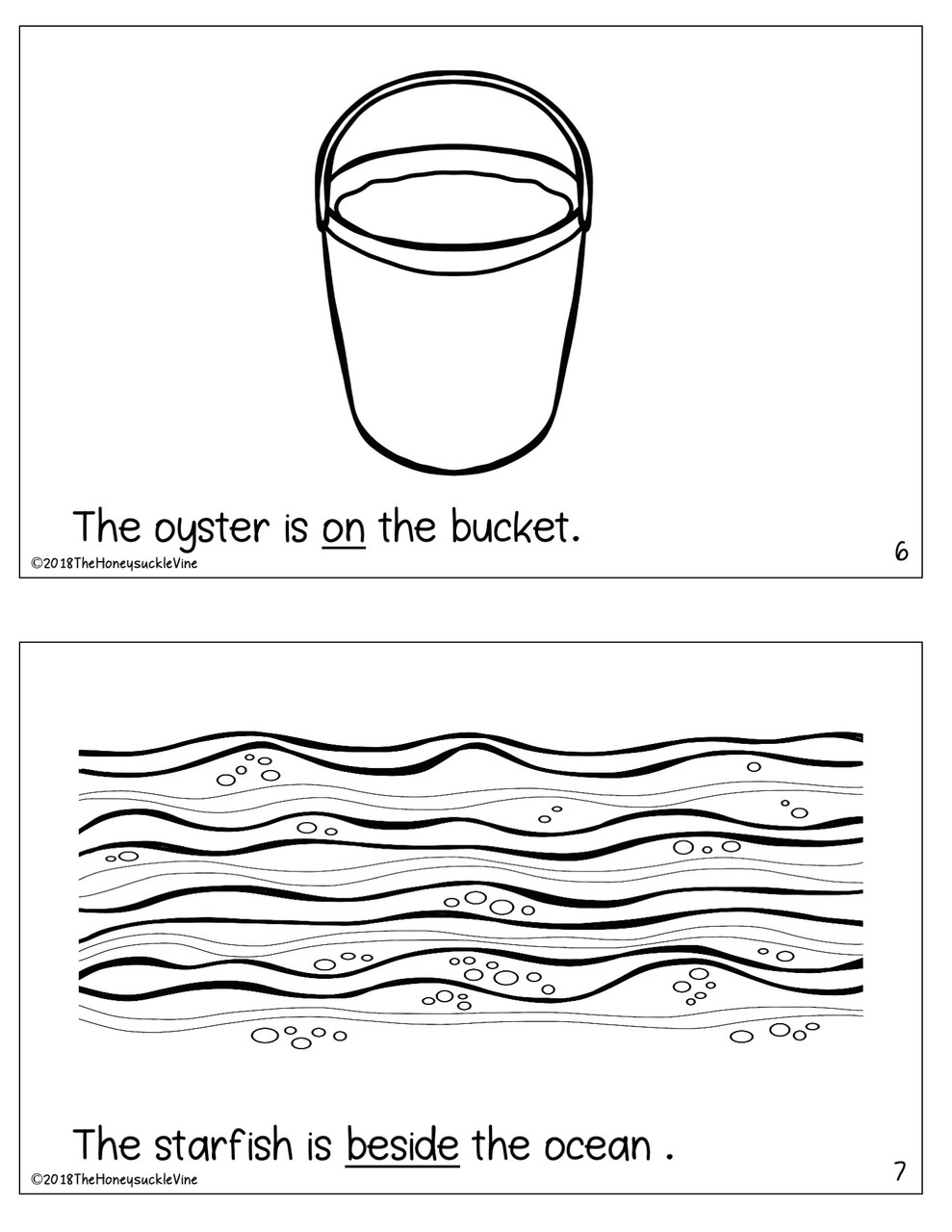 Positional Words Interactive Book for Tide Pools