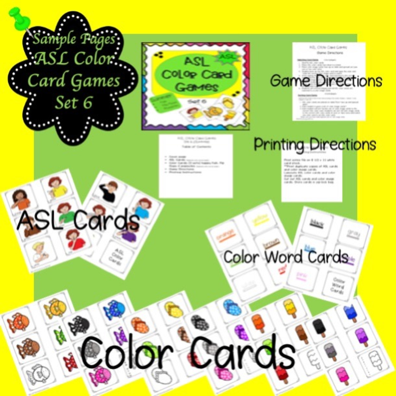 ASL Color Card Games Bundle - Amped Up Learning