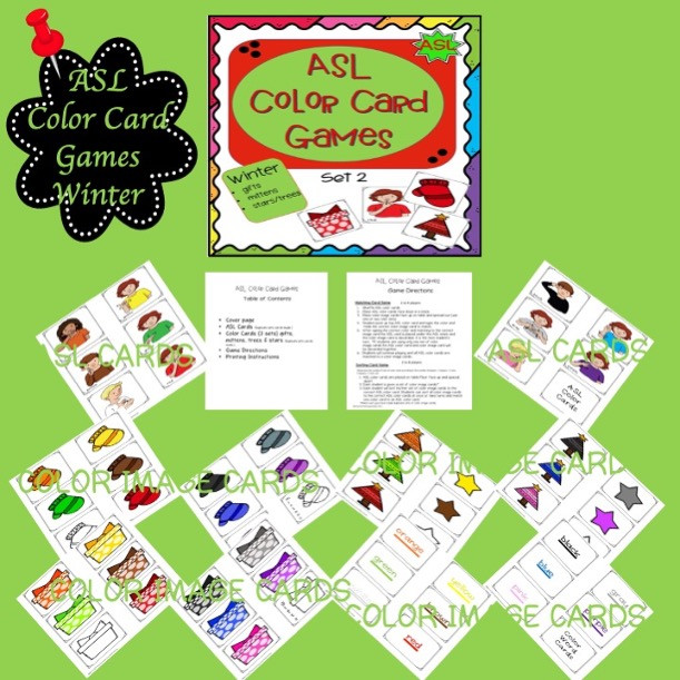 ASL Color Card Games Bundle - Amped Up Learning