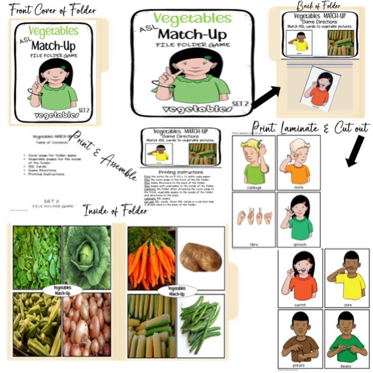 ASL Food File Folder Games Bundle - Amped Up Learning