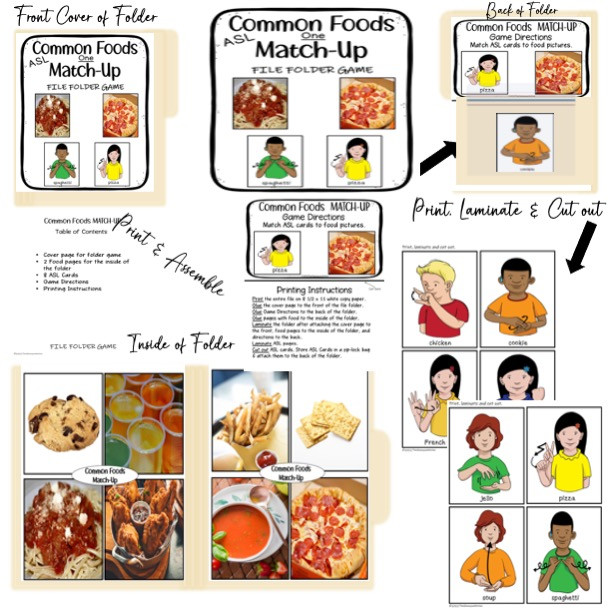 ASL Food File Folder Games Bundle - Amped Up Learning