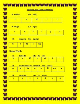Easter Spelling List - Amped Up Learning