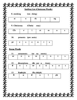 Christmas Spelling List - Amped Up Learning