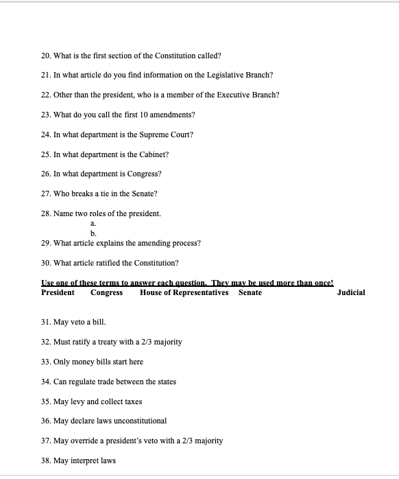 U.S. Constitution Test - Amped Up Learning