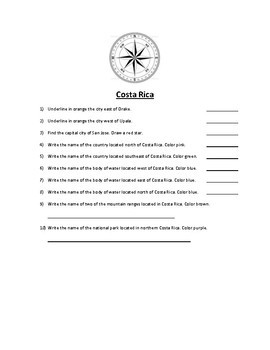 Costa Rica Map Scavenger Hunt - Amped Up Learning