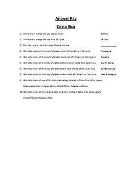 Costa Rica Map Scavenger Hunt - Amped Up Learning