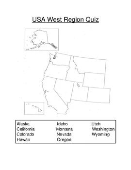 USA West Region Quiz - Amped Up Learning