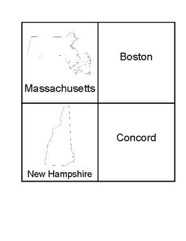USA Northeast Region State Capital Match Game - Amped Up Learning