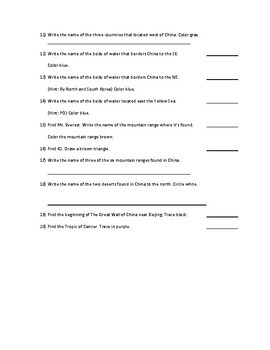 East Asia Map Scavenger Hunt - Amped Up Learning