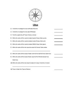 Libya Map Scavenger Hunt - Amped Up Learning