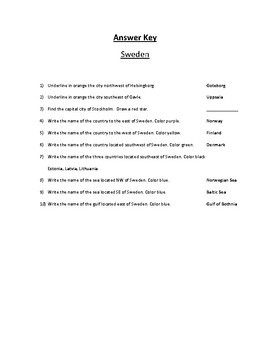Sweden Map Scavenger Hunt - Amped Up Learning