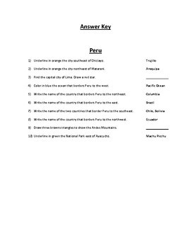 Peru Map Scavenger Hunt - Amped Up Learning