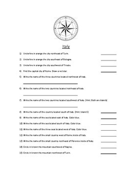 Italy Map Scavenger Hunt - Amped Up Learning