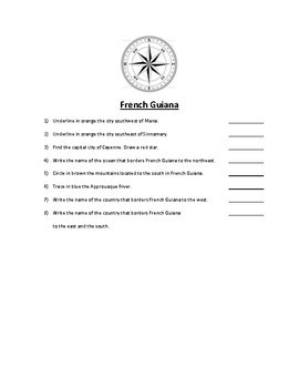 French Guiana Map Scavenger Hunt - Amped Up Learning