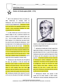 Biography: Charles de Montesquieu