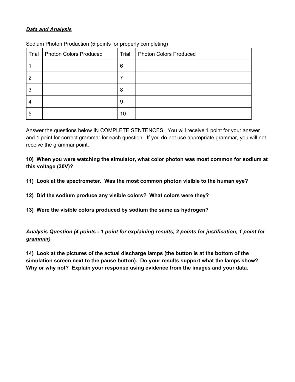 Atomic Line Spectra Lab Simulation - Amped Up Learning