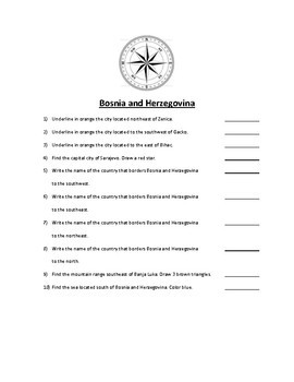 Bosnia and Herzegovina Map Scavenger Hunt - Amped Up Learning