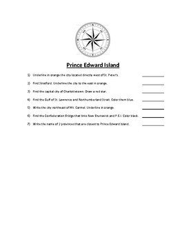 Prince Edward Island Map Scavenger Hunt - Amped Up Learning