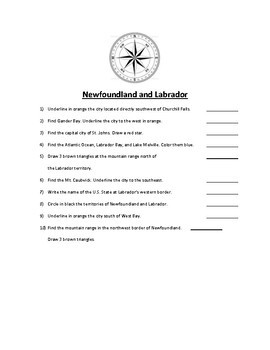 Newfoundland and Labrador Map Scavenger Hunt - Amped Up Learning