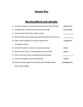 Newfoundland and Labrador Map Scavenger Hunt - Amped Up Learning