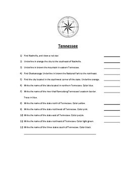 Tennessee Map Scavenger Hunt - Amped Up Learning