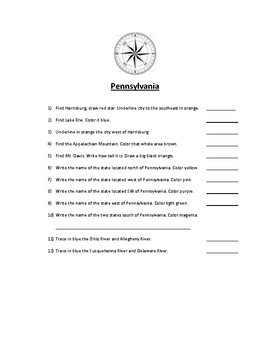 Pennsylvania Map Scavenger Hunt - Amped Up Learning