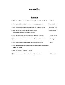 Oregon Map Scavenger Hunt - Amped Up Learning