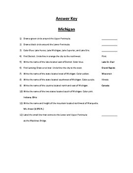 Michigan Map Scavenger Hunt - Amped Up Learning