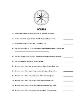 Arizona Map Scavenger Hunt - Amped Up Learning