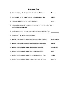 Arizona Map Scavenger Hunt - Amped Up Learning