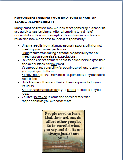 Taking Responsibility for your Actions - Amped Up Learning