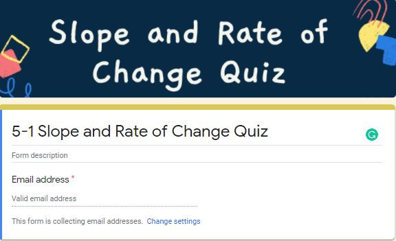 Slope and Rate of Change Assessment: Google Forms Quiz - 15 Problems ...