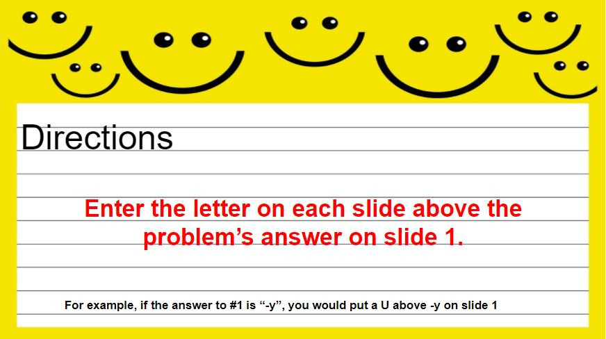 Rewriting Literal Equations: Google Slides Riddle (7 Problems) - Amped ...