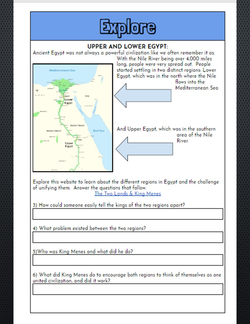 Unification of Ancient Egypt Hyperdoc: Double Crown Webquest - Amped Up ...