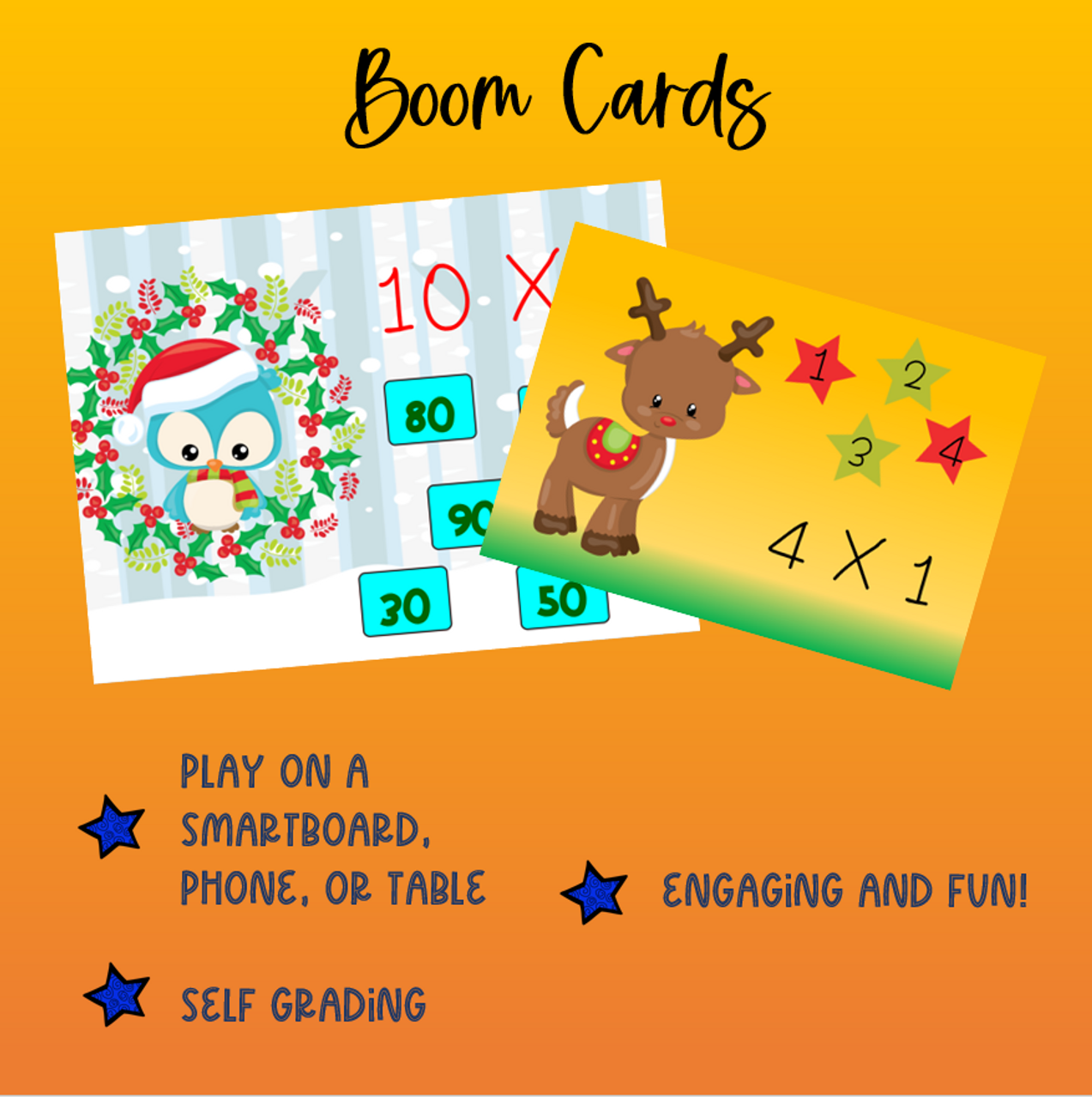 Christmas Multiplication 1-12 Boom Cards