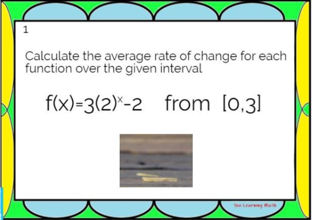 Average Rate of Change of Nonlinear Functions: Google Slides Picture ...