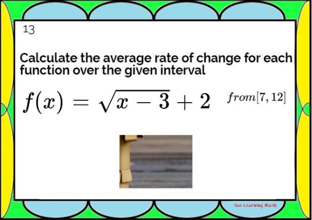 Average Rate of Change of Nonlinear Functions: Google Slides Picture ...