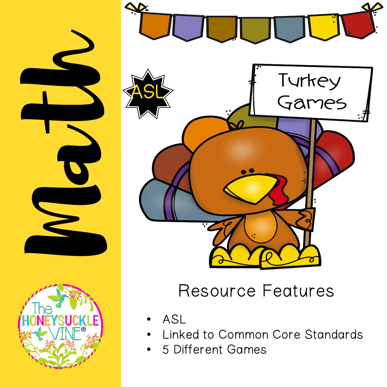 Special Education Turkey Math Games with ASL