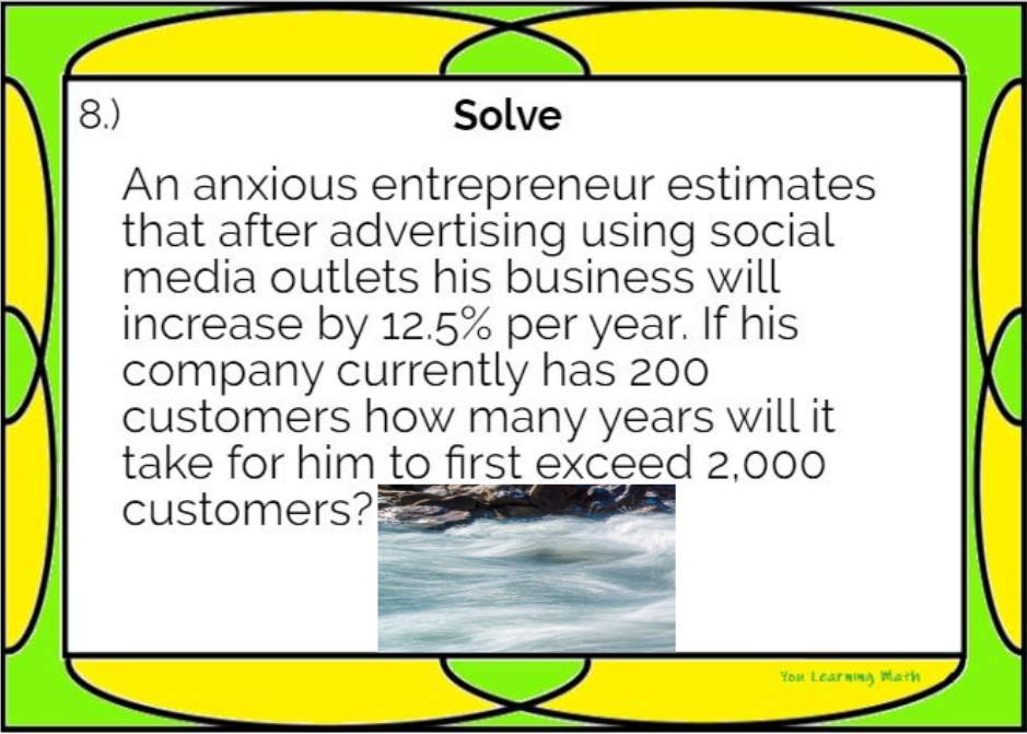 Exponential Growth and Decay Word Problems: Google Slides Picture Puzzle