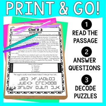Oregon Trail Puzzle Stations Activity - Manifest Destiny and Westward ...
