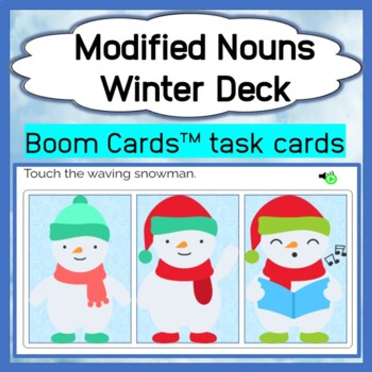 Modified Nouns - Level 2 - Winter Theme - Boom Cards™