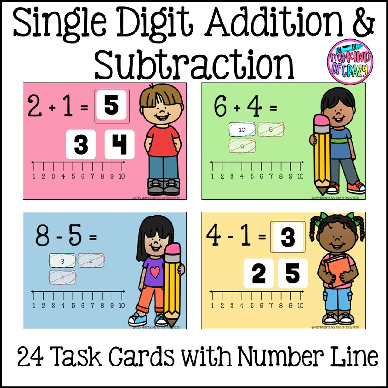 Number Line Addition and Subtraction Boom Cards - Amped Up Learning