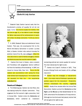 Biography: Elizabeth Cady Stanton