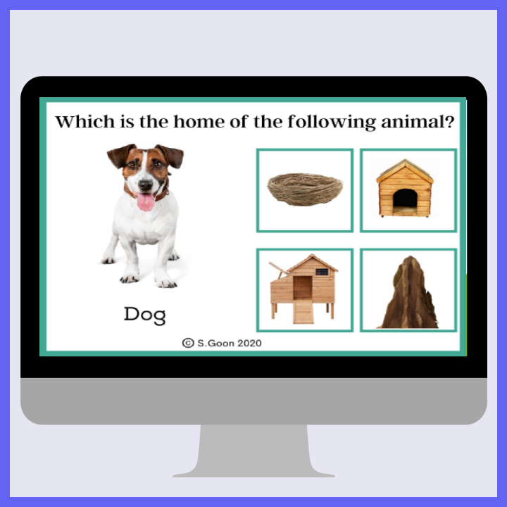 Animals and Their Homes- 2 Level Matching- Boom Cards- With Real Images