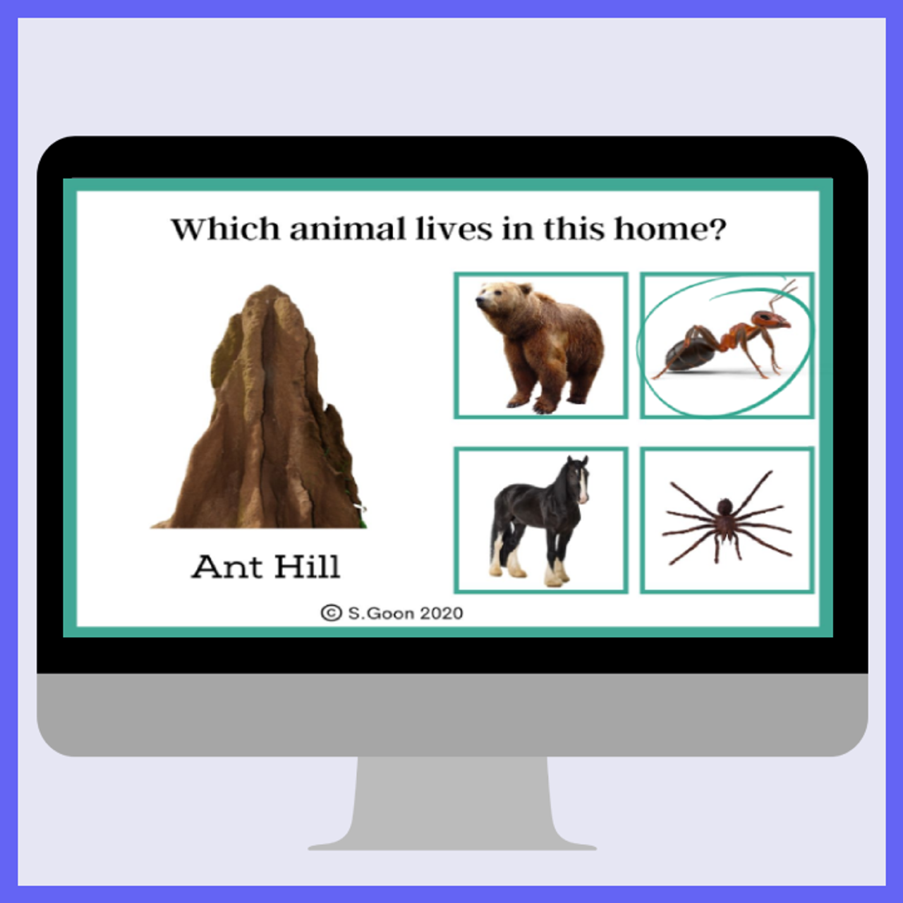 Animals and Their Homes- 2 Level Matching- Boom Cards- With Real Images