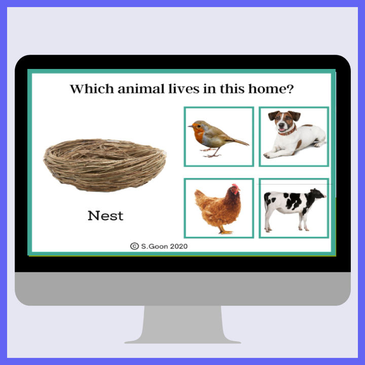 Animals and Their Homes- 2 Level Matching- Boom Cards- With Real Images